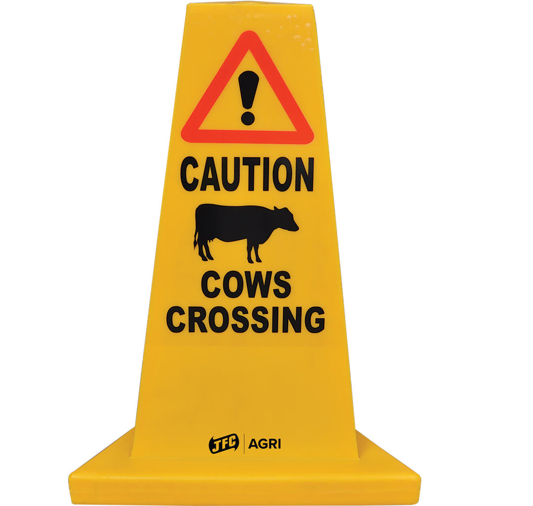 Yellow Hazard Cone (Cows Crossing) - United Milking Systems