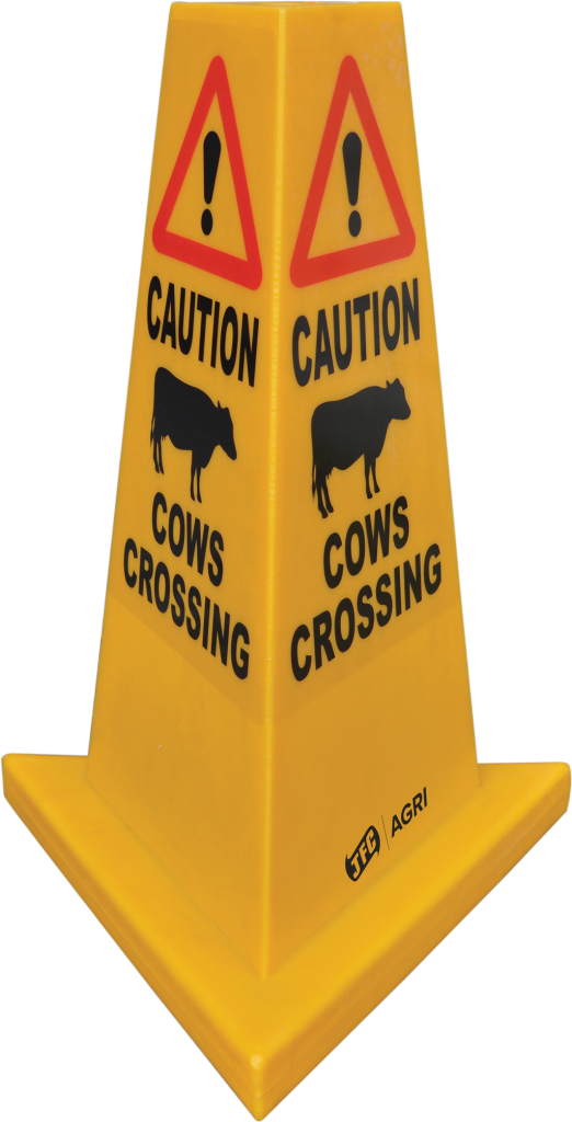 Yellow Hazard Cone (Cows Crossing) - United Milking Systems